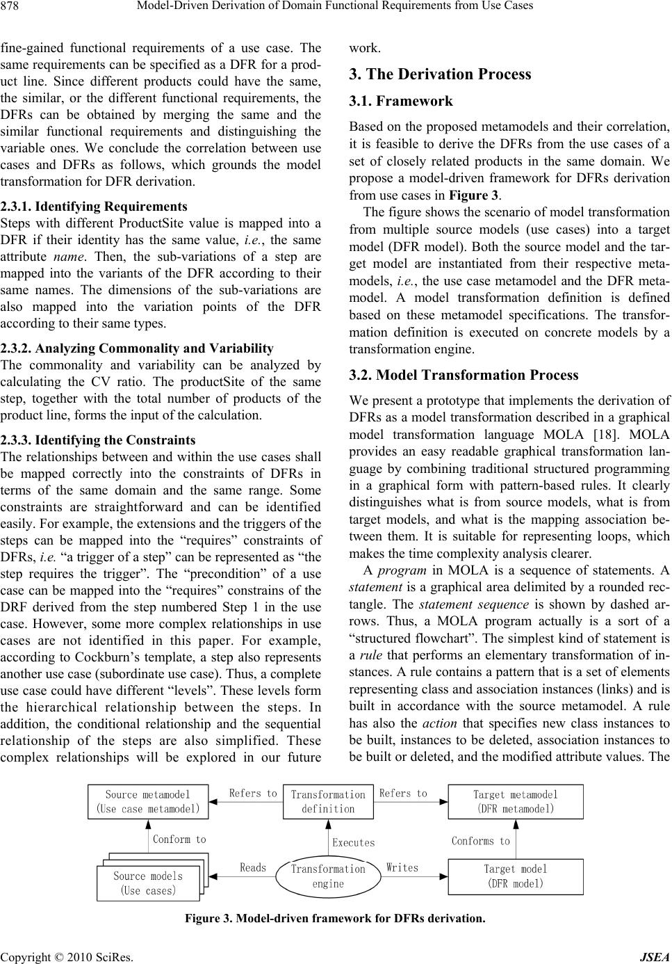 Model-Driven Derivation of Domain Functional Requirements from Use Cases