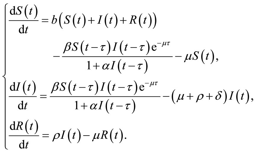 Analysis of a Delayed SIR Model with Exponential Birth and Saturated ...