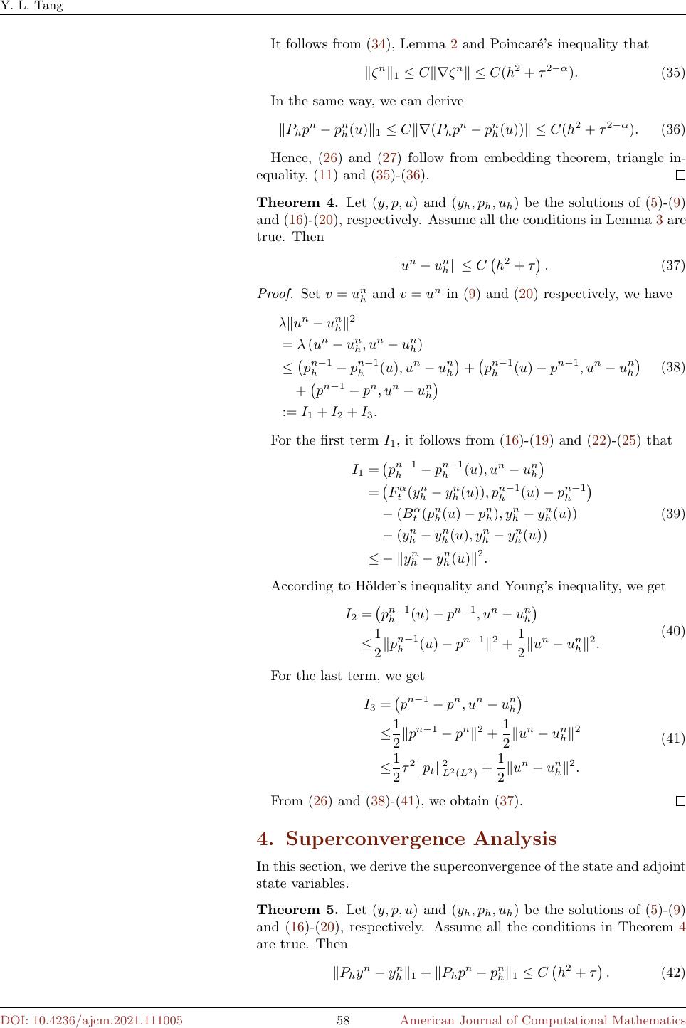 Convergence and Superconvergence of Fully Discrete Finite Element for Time Fractional Optimal ...
