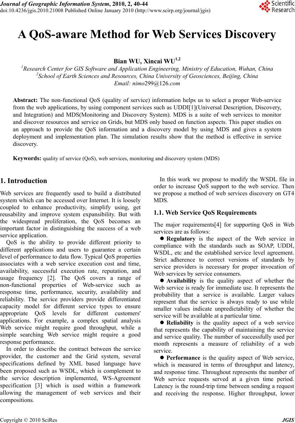 A QoS-aware Method for Web Services Discovery