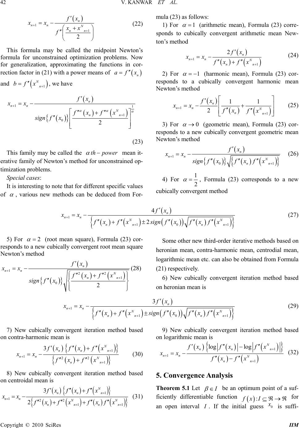 New Variants Of Newtons Method For Nonlinear Unconstrained Optimization Problems