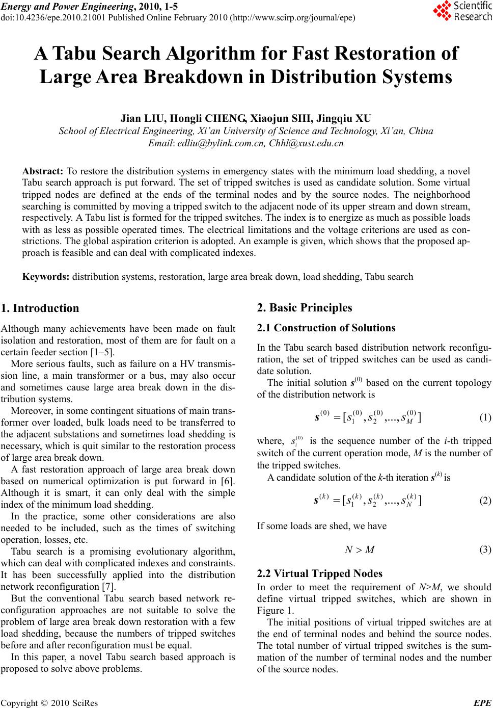 A Tabu Search Algorithm for Fast Restoration of Large Area Breakdown in ...