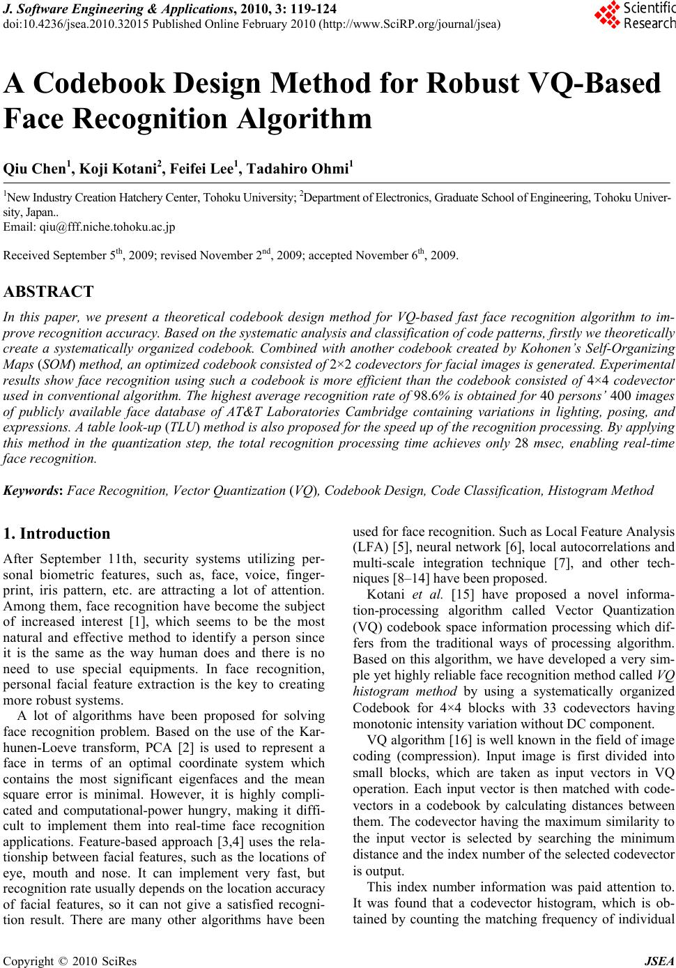 A Codebook Design Method for Robust VQ-Based Face Recognition Algorithm