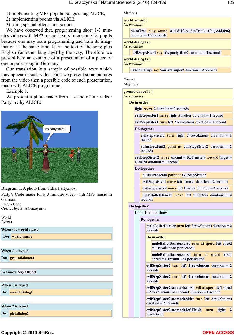 ALICE as a tool for programming at schools