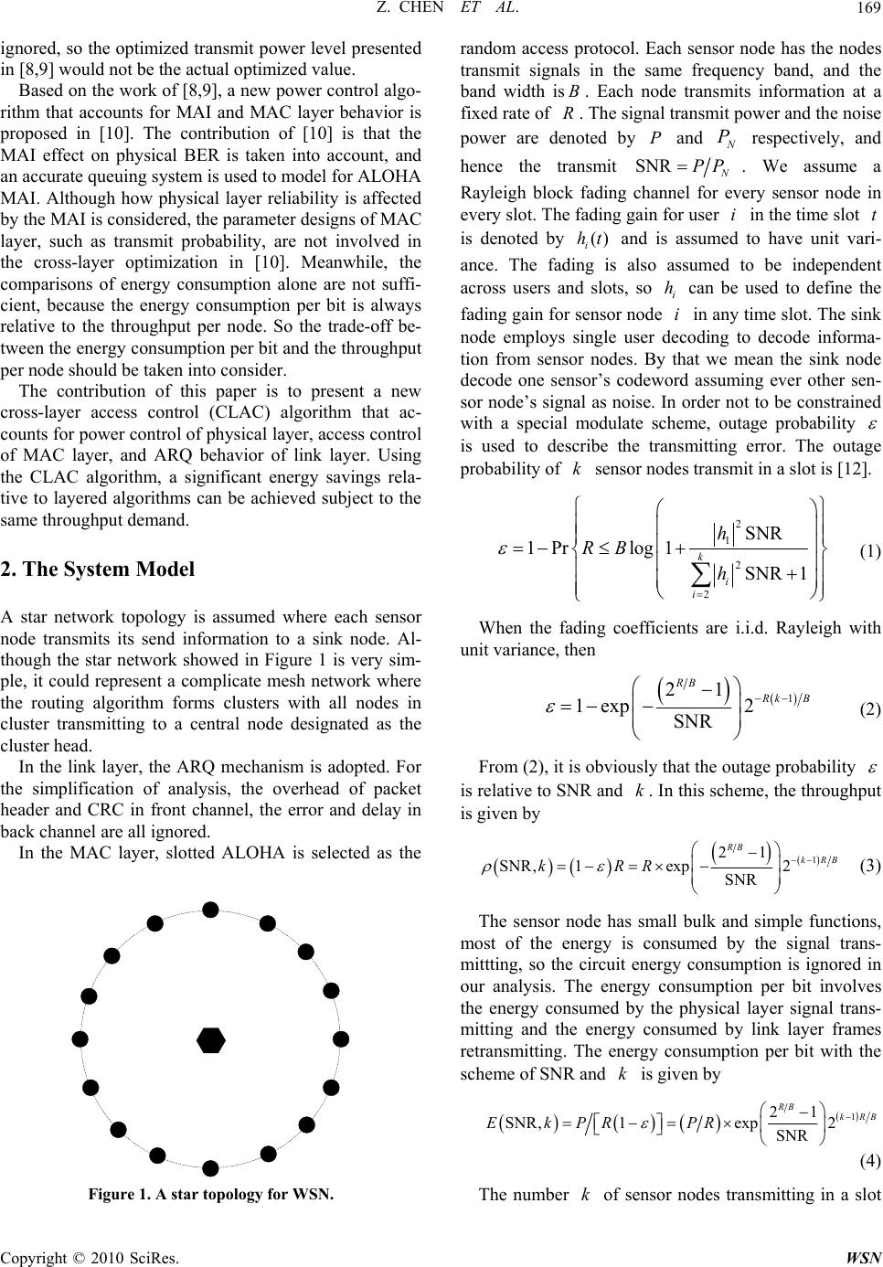 An Energy Efficient Access Control Algorithm With Cross Layer Optimization In Wireless Sensor