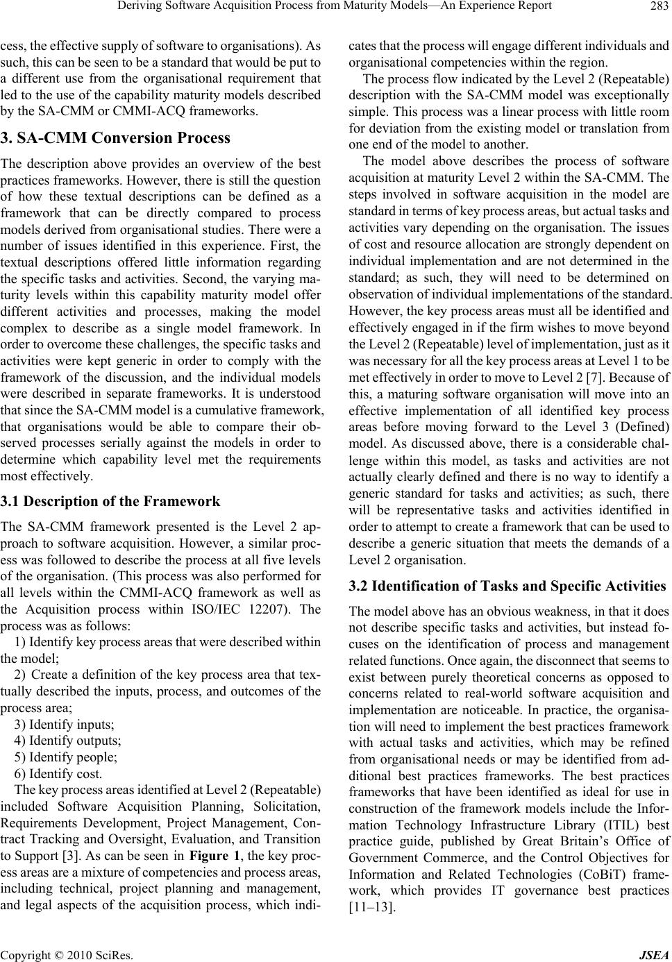 Deriving Software Acquisition Process from Maturity Models—An ...