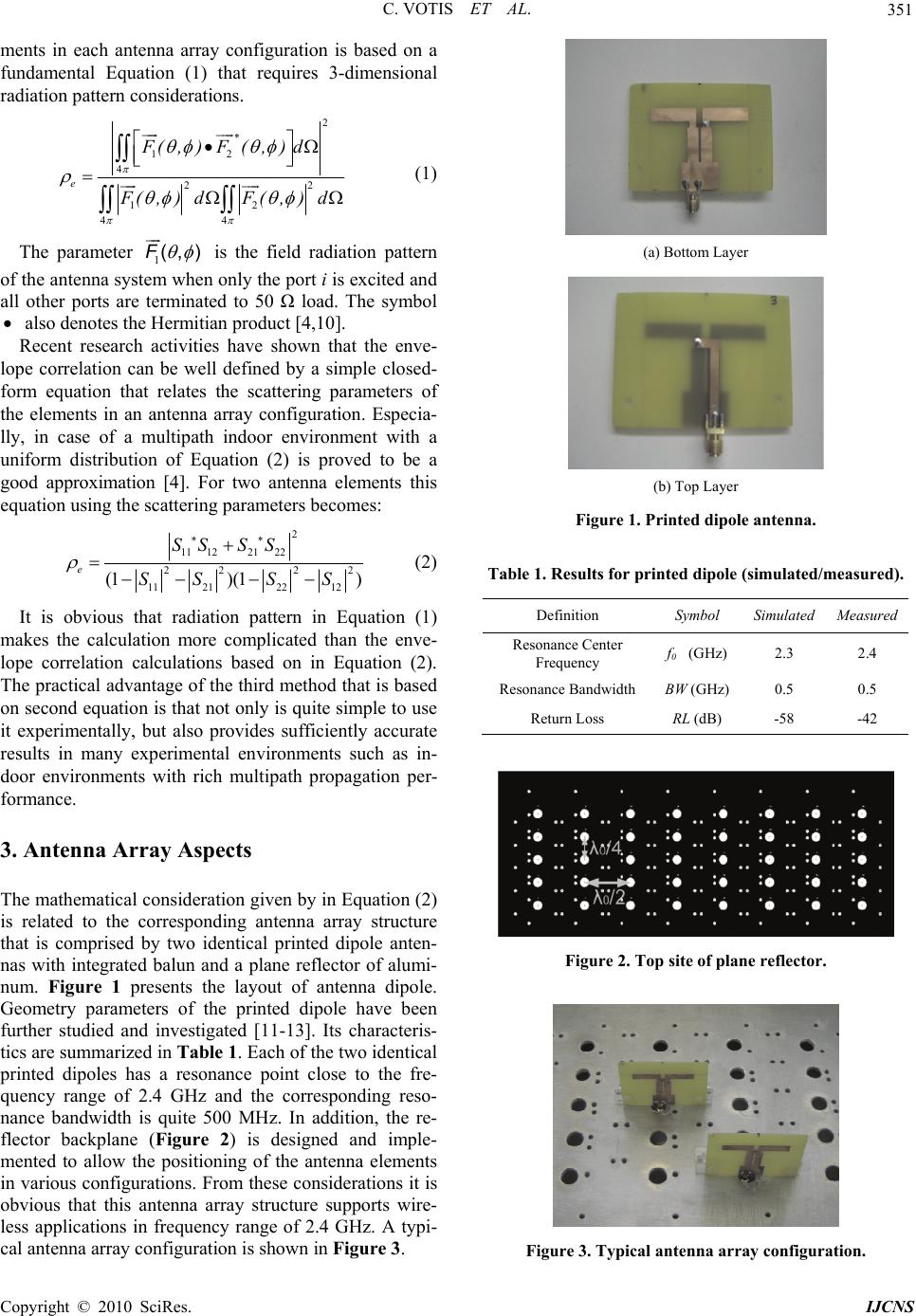 Envelope Correlation Parameter Measurements in a MIMO Antenna Array Configuration