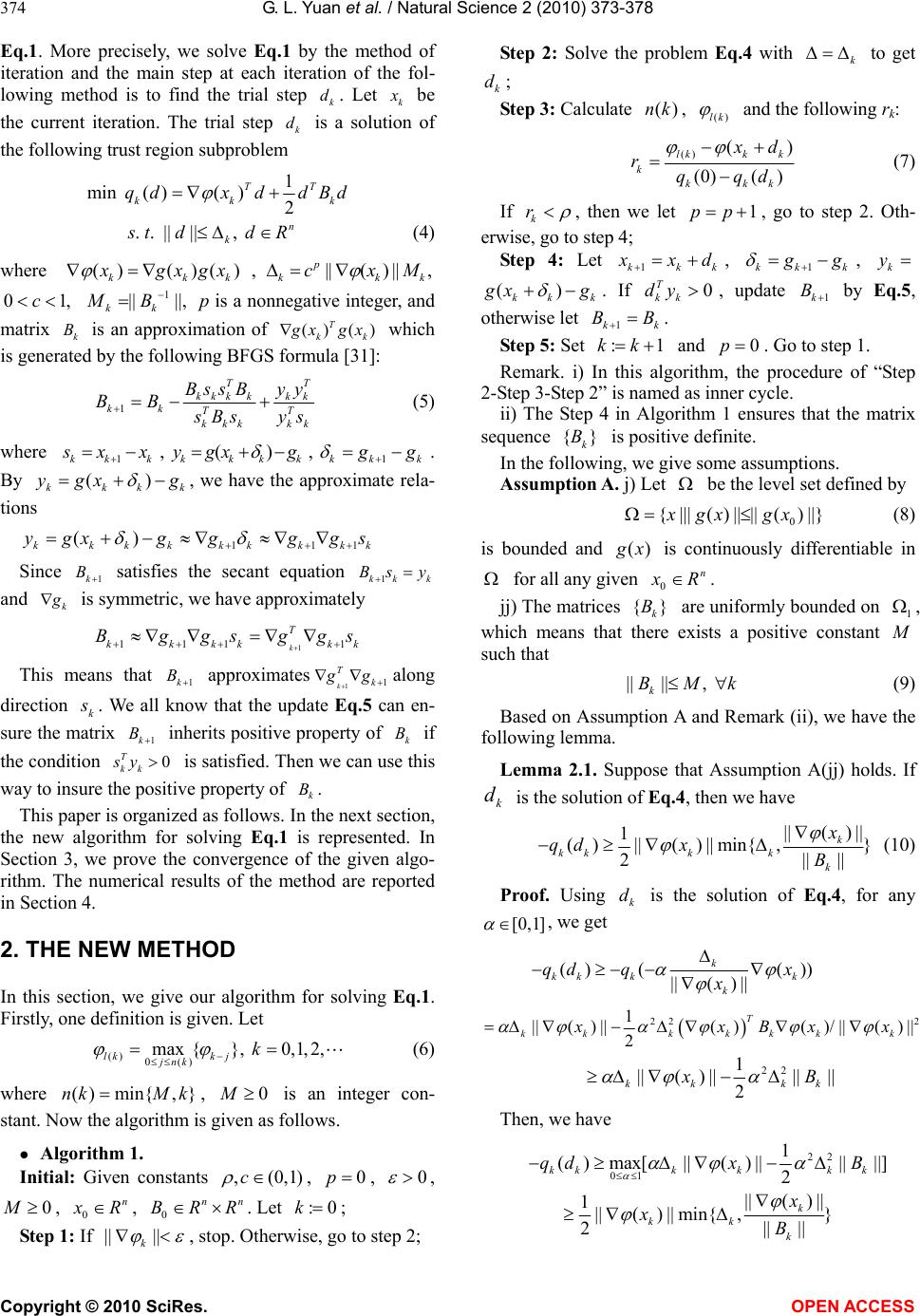 A Nonmonotone Adaptive Trust Region Algorithm For Symmetric Nonlinear