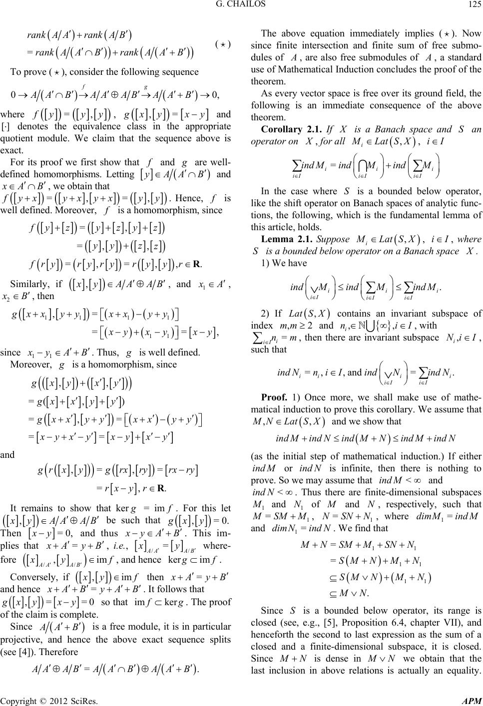 The Index of Invariant Subspaces of Bounded below Operators on Banach Spaces