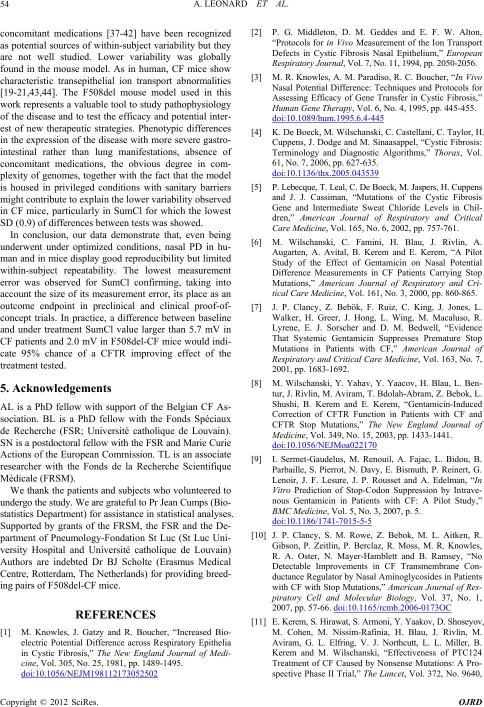 Comparative Variability of Nasal Potential Difference Measurements in ...