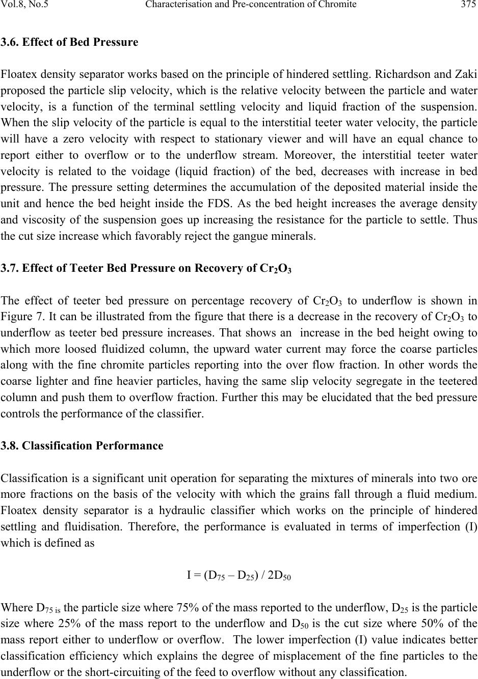 Characterisation and Pre-concentration of Chromite Values from Plant Tailings Using Floatex ...