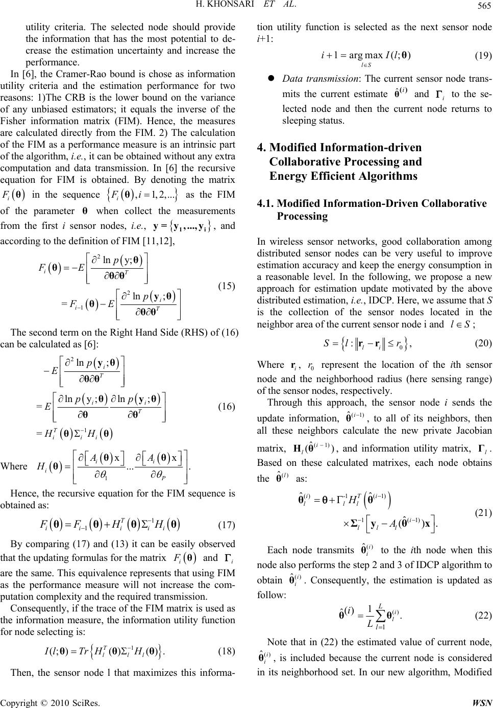 Information Driven Collaborative Processing For Diffusive Source Estimation In Wireless Sensor 0984
