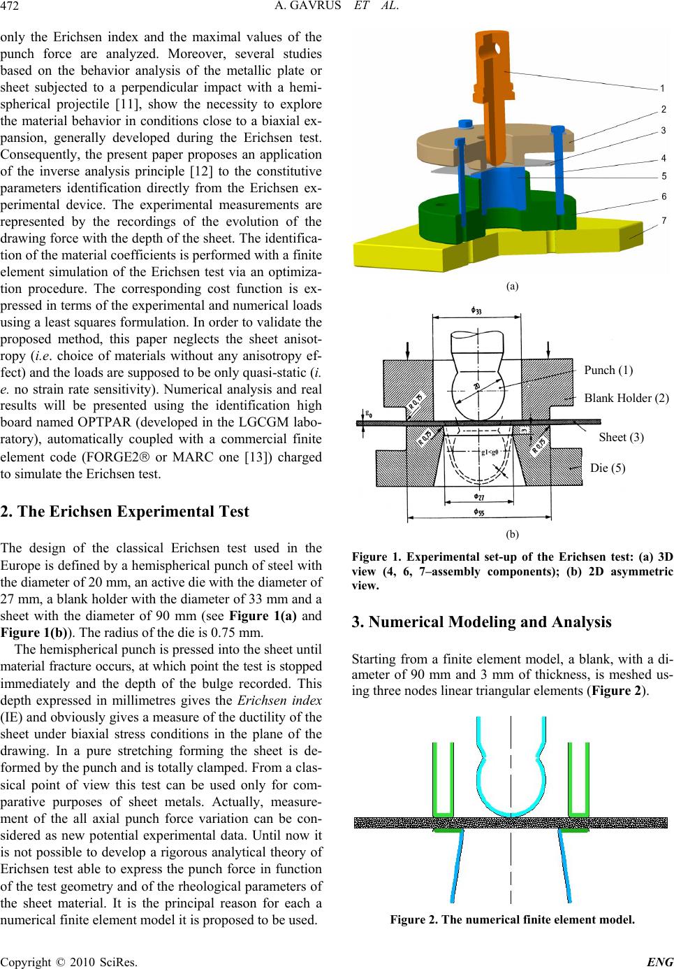 An Inverse Analysis of the Erichsen Test Applied for the Automatic ...