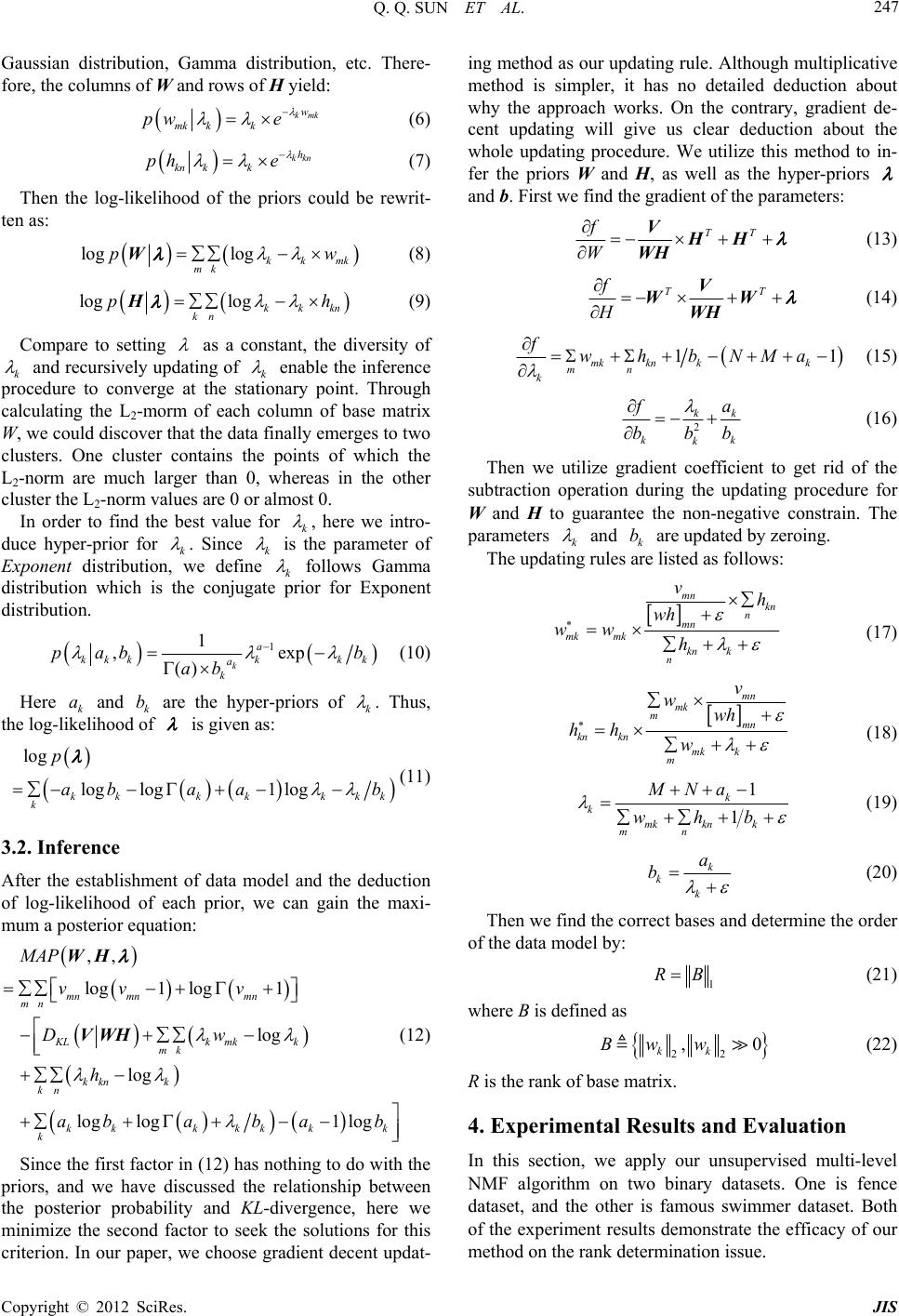 Unsupervised Multi-Level Non-Negative Matrix Factorization Model: Binary Data Case