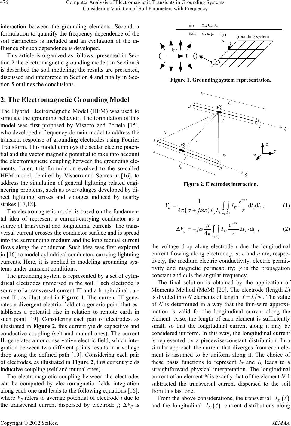 Computer Analysis of Electromagnetic Transients in Grounding Systems ...