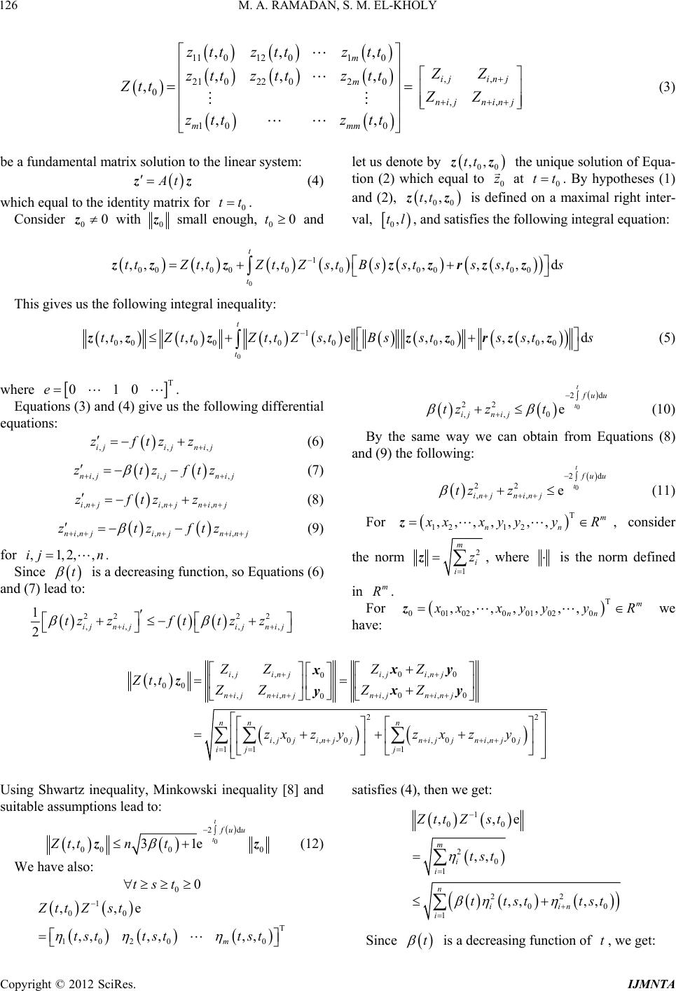 Stability Behavior of the Zero Solution for Nonlinear Damped Vectorial ...