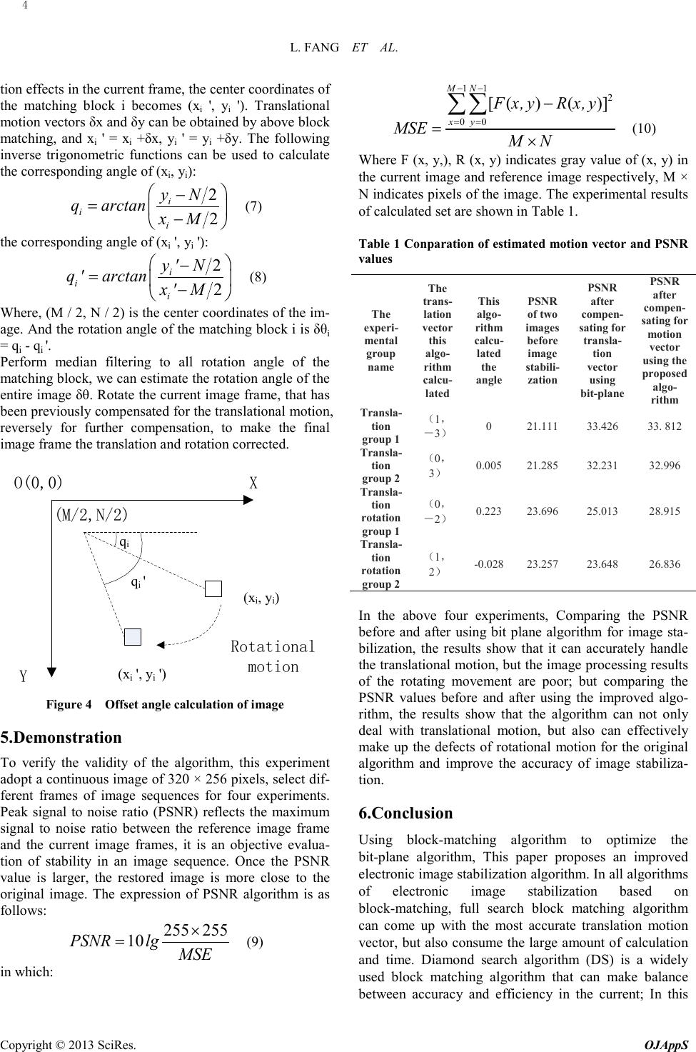 An Electronic Image Stabilization Algorithm Based on Efficient Block Matching on the Bitplane