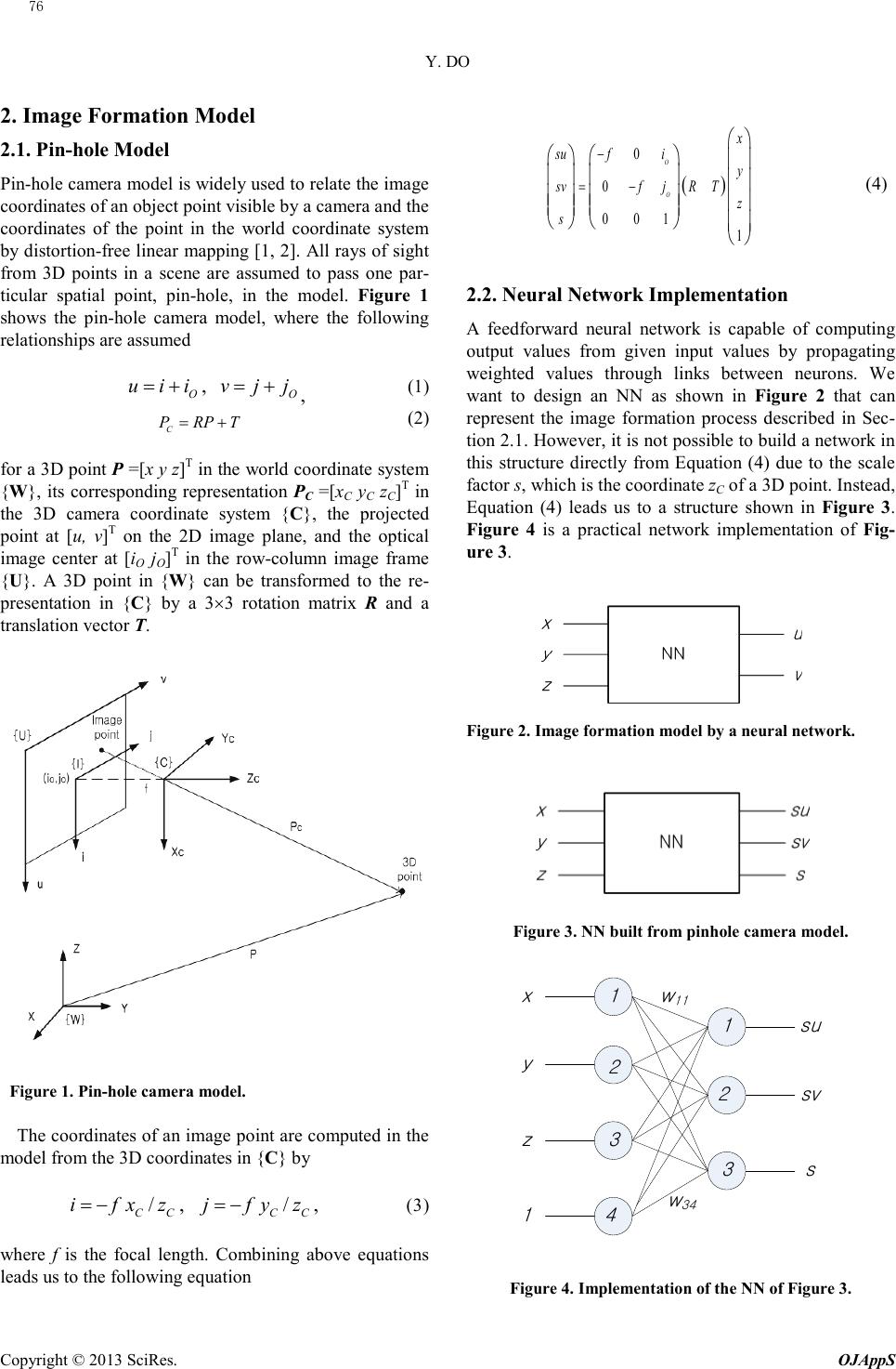 Modeling Camera Image Formation Using a Feedforward Neural Network