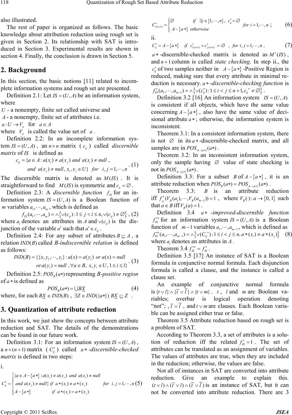 Quantization of Rough Set Based Attribute Reduction