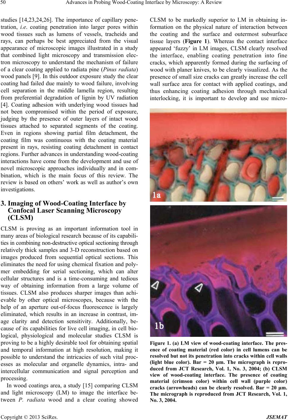 Advances in Probing Wood-Coating Interface by Microscopy: A Review