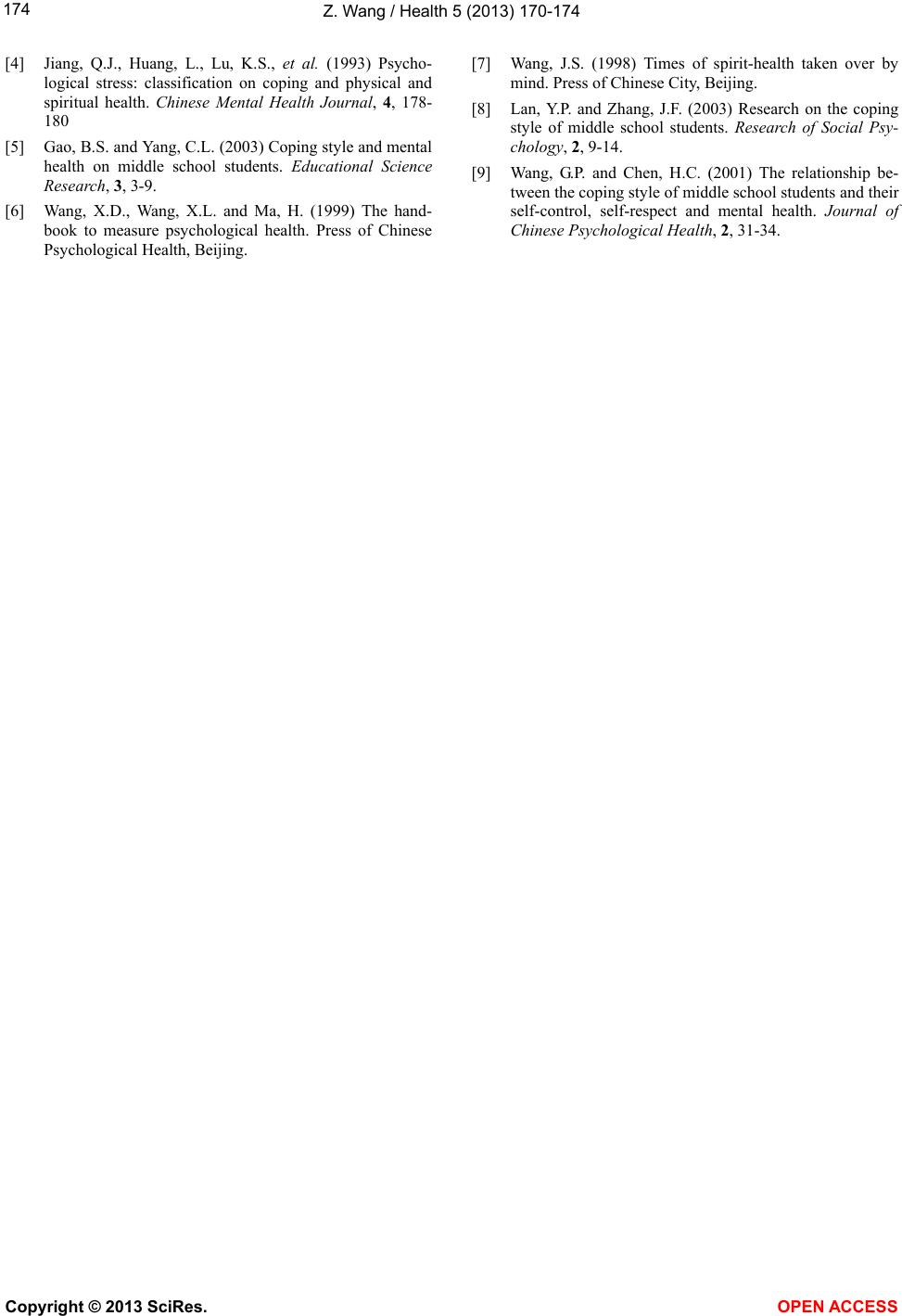 Coping style and mental health on high school students