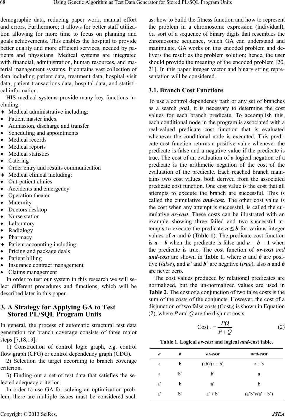 Using Genetic Algorithm As Test Data Generator For Stored Plsql Program Units 3687