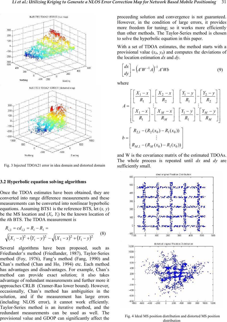 Utilizing Kriging to Generate a NLOS Error Correction Map for Network Based Mobile Positioning