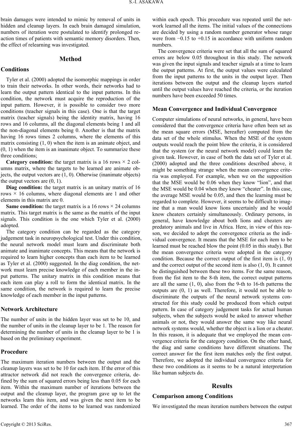 Re-Evaluation of Attractor Neural Network Model to Explain Double Dissociation in Semantic ...