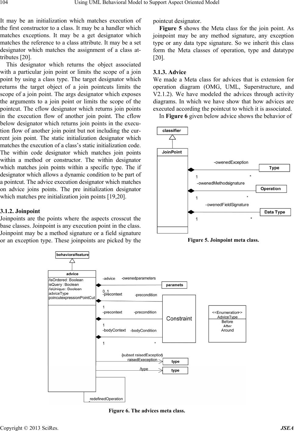 Using Uml Behavioral Model To Support Aspect Oriented Model