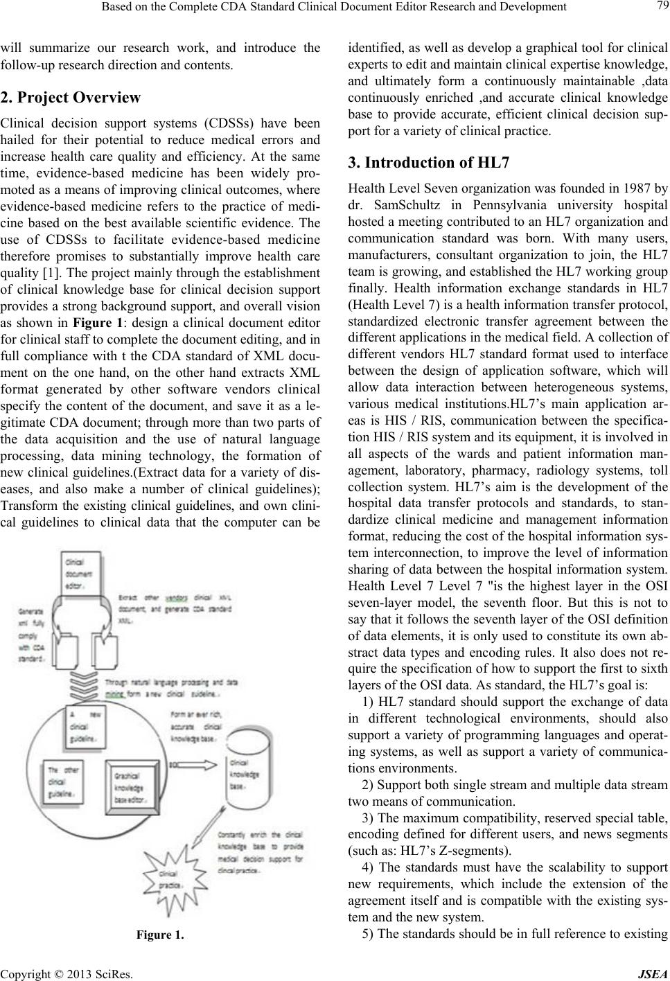 Based on the Complete CDA Standard Clinical Document Editor Research ...