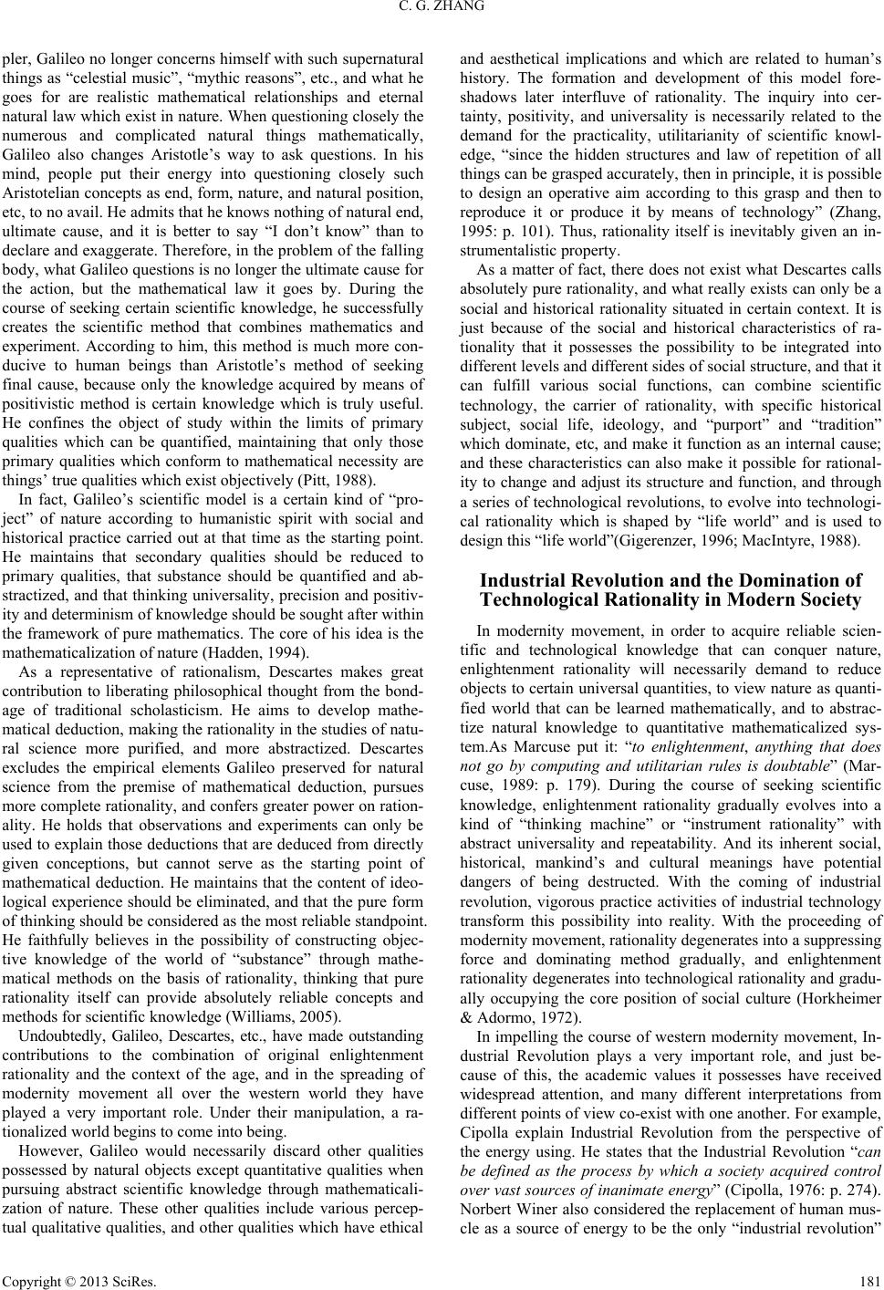 The Evolution of Rationality and Modernity Crisis