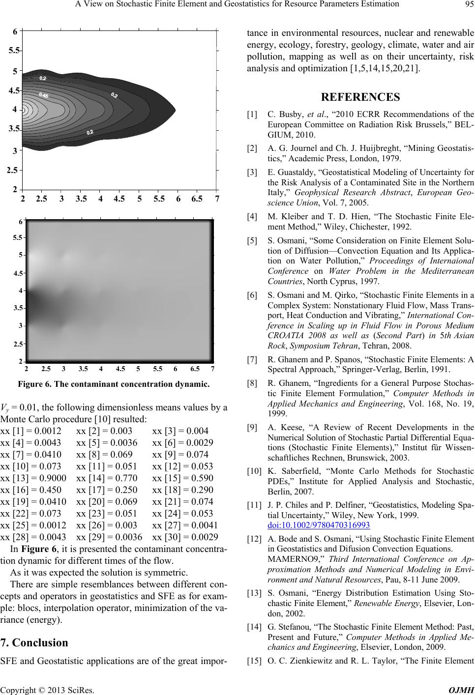 A View On Stochastic Finite Element And Geostatistics For Resource Parameters Estimation