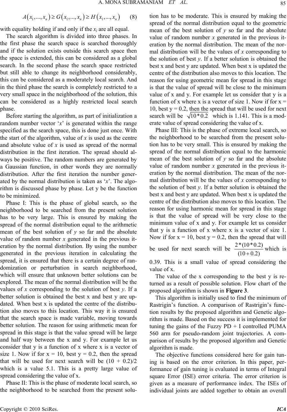 A Novel Stochastic Algorithm Using Pythagorean Means for Minimization