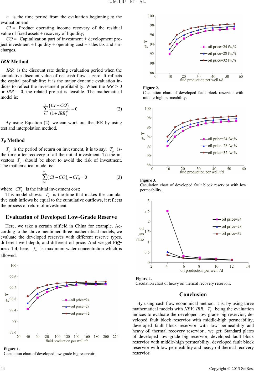 Evaluation of Developed Low-Grade Reservoir by Cash Flow Economic ...