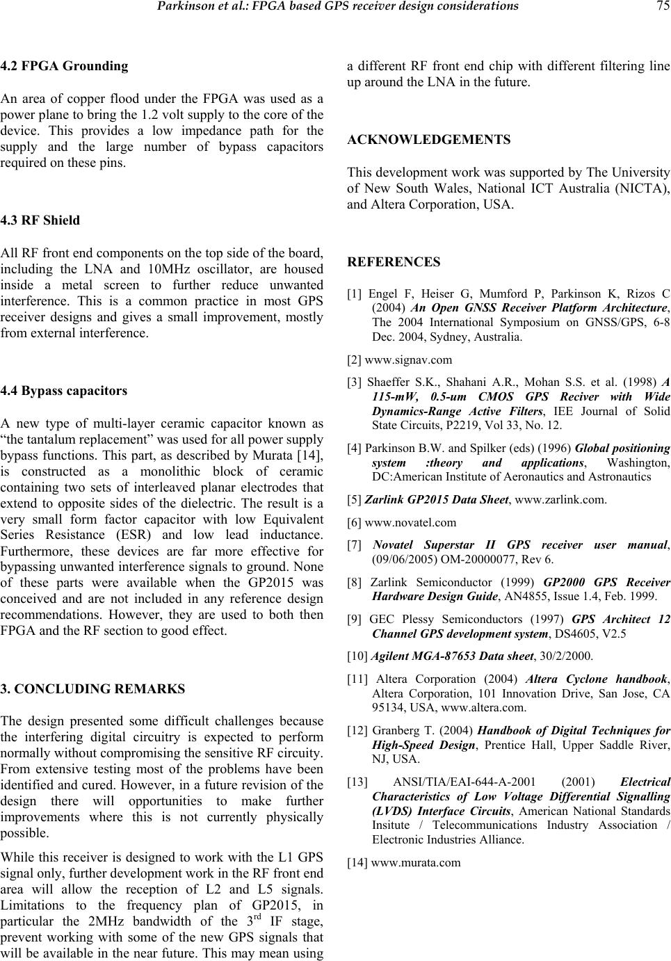 FPGA based GPS receiver design considerations