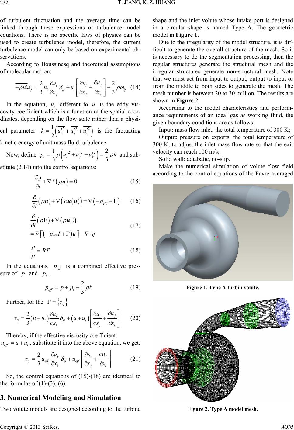 The Numerical Simulation of Gas Turbine Inlet-Volute Flow Field