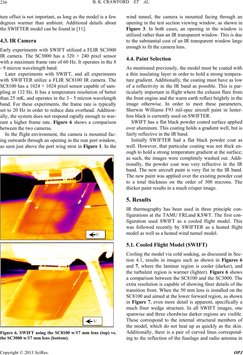 Laminar-Turbulent Boundary Layer Transition Imaging Using IR Thermography