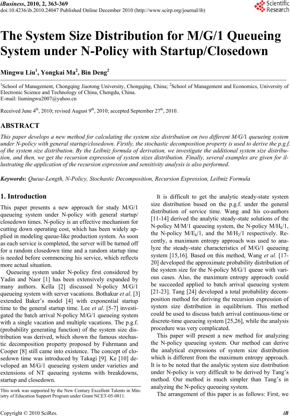 The System Size Distribution for M/G/1 Queueing System under N-Policy with Startup/Closedown