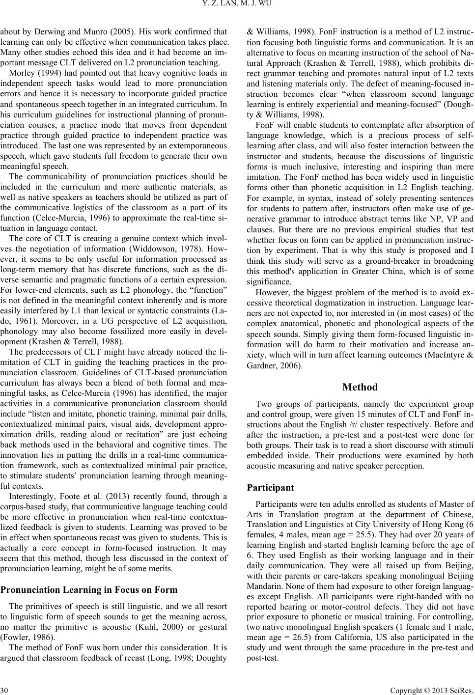 Application of Form-Focused Instruction in English Pronunciation ...