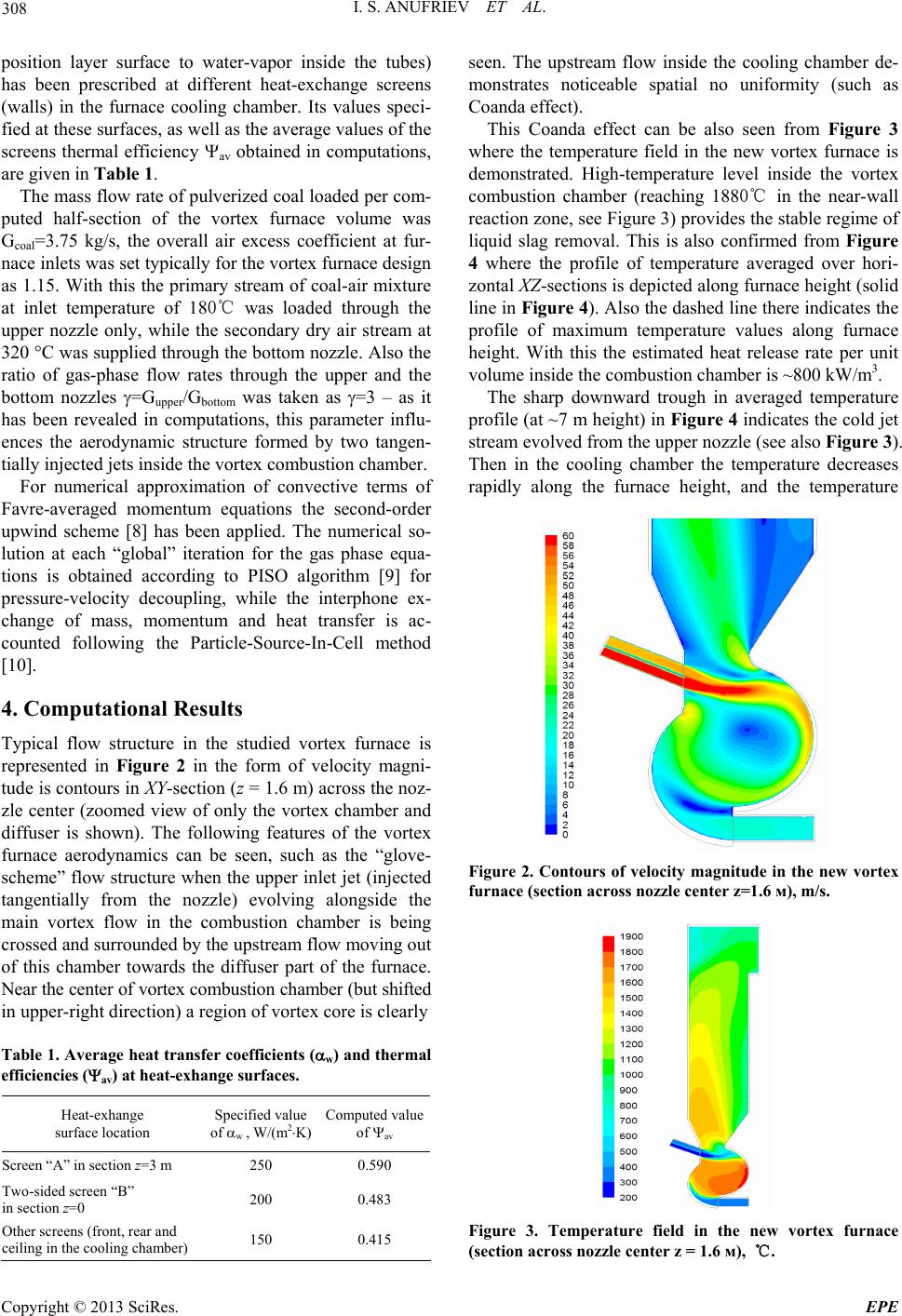 Numerical Modelling of Coal Combustion Processes in the Vortex Furnace ...