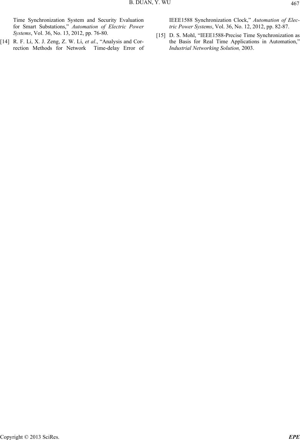 Solution Scheme For Time Synchronization Of Current Differential Protection Between Digital