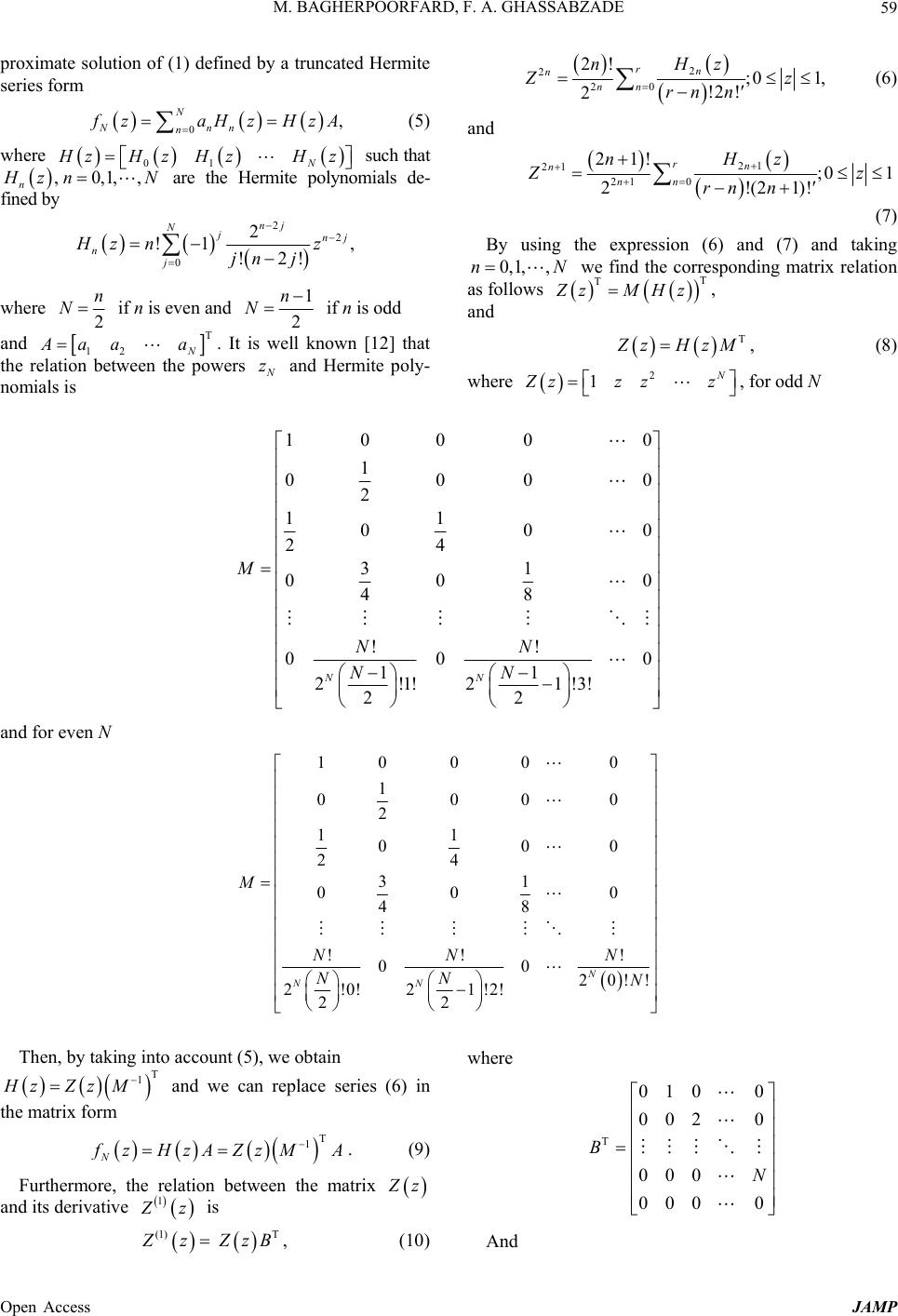 Hermite Matrix Polynomial Collocation Method for Linear Complex ...