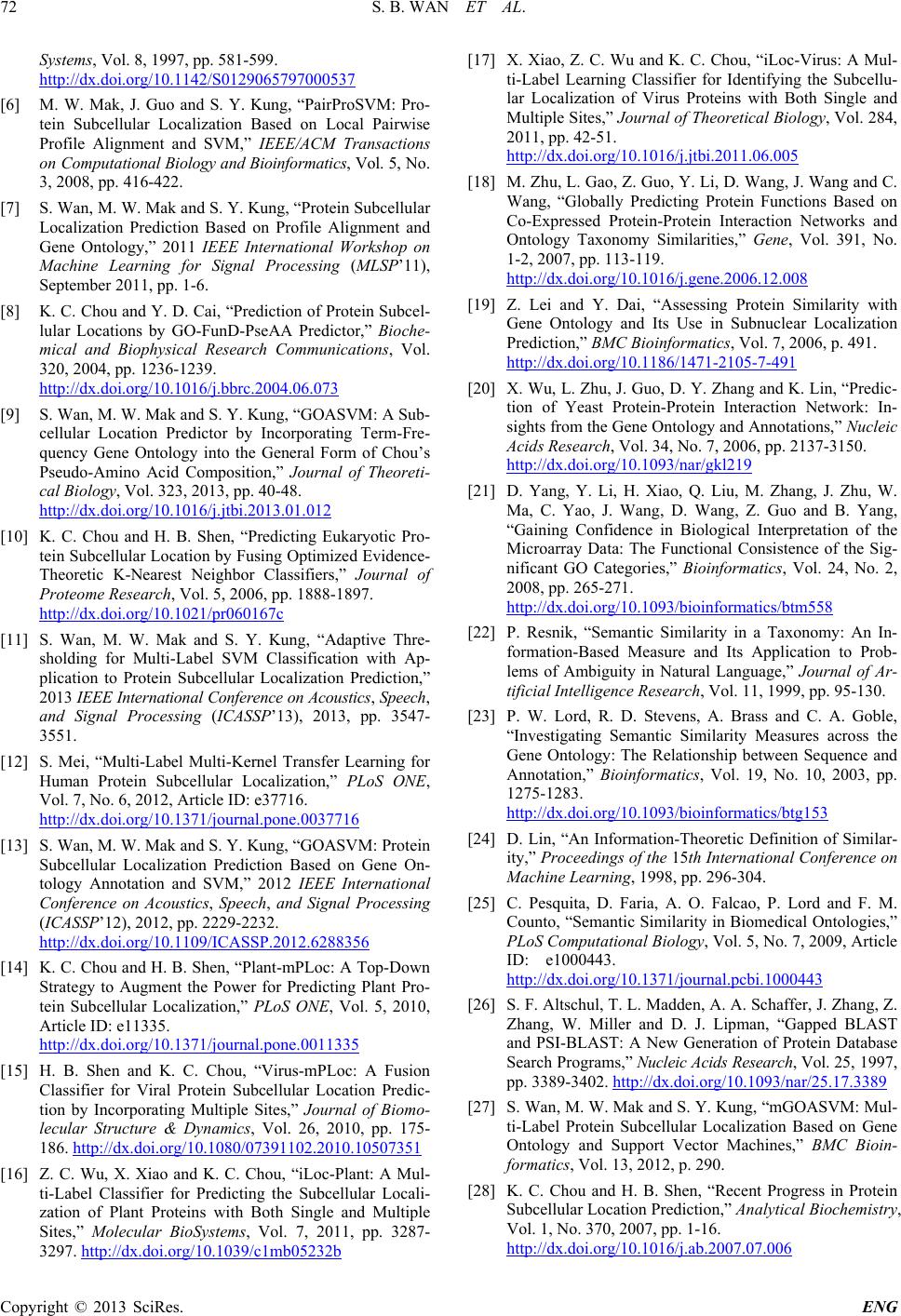 Semantic Similarity over Gene Ontology for Multi-Label Protein ...