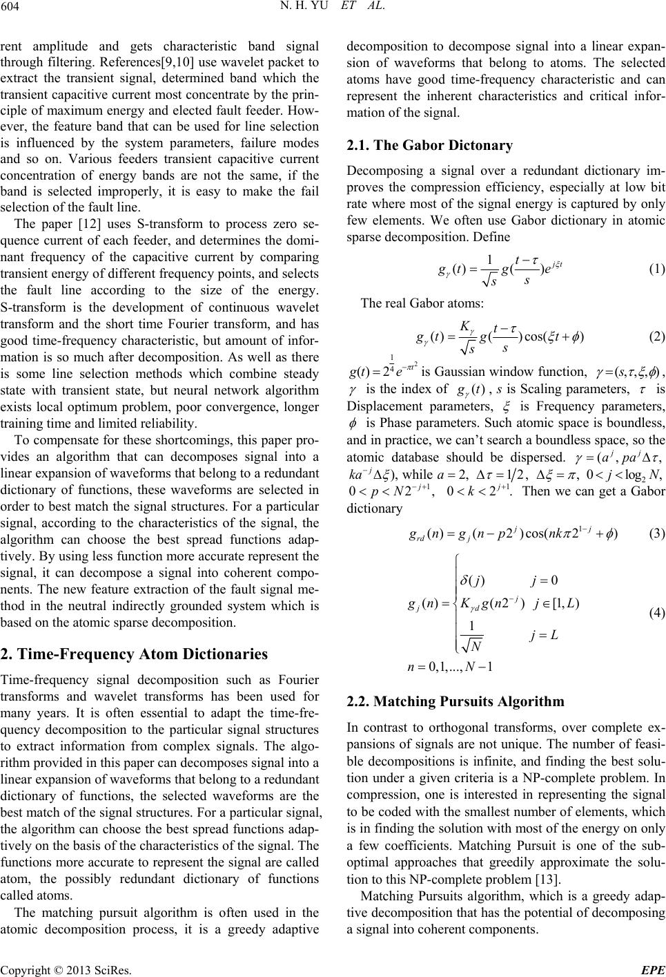 Application of Atomic Sparse Decomposition to Feature Extraction of the Fault Signal in Small ...