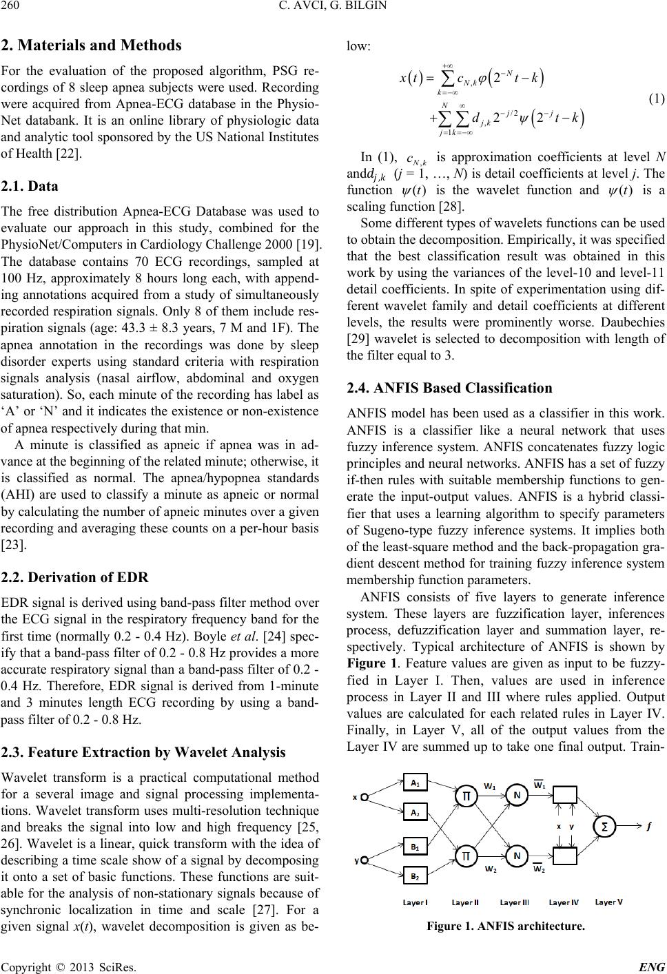 Sleep Apnea Detection Using Adaptive Neuro Fuzzy Inference System