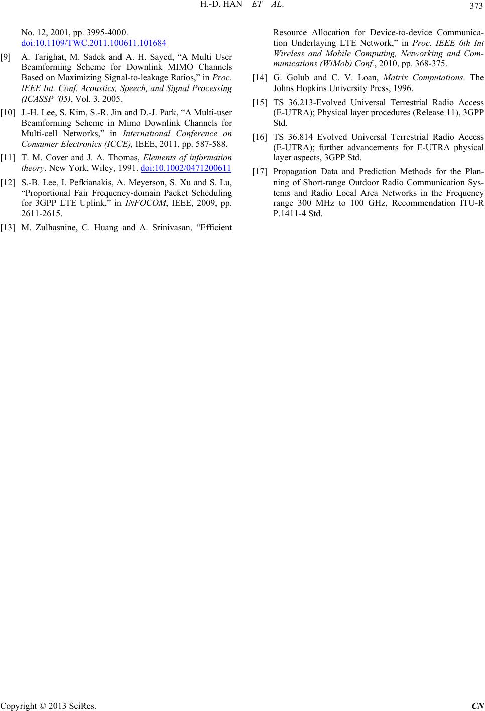 Resource Allocation and Beamforming Algorithm Based on Interference Avoidance Approach for ...