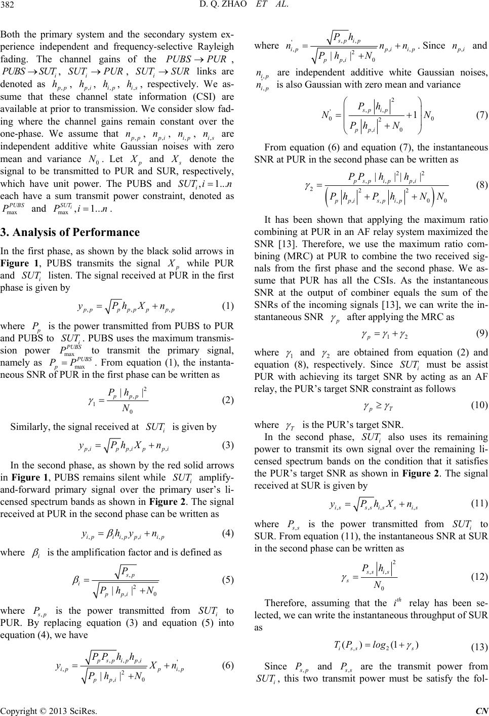 Relay Selection And Power Allocation In Amplify And Forward Cognitive