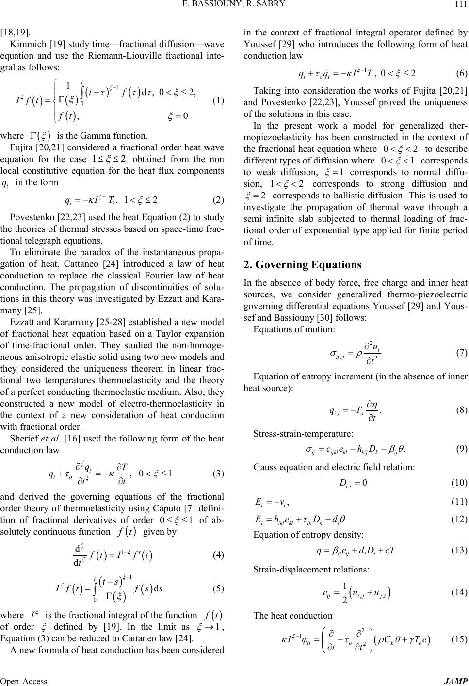 Fractional Order Two Temperature Thermo-Elastic Behavior of ...