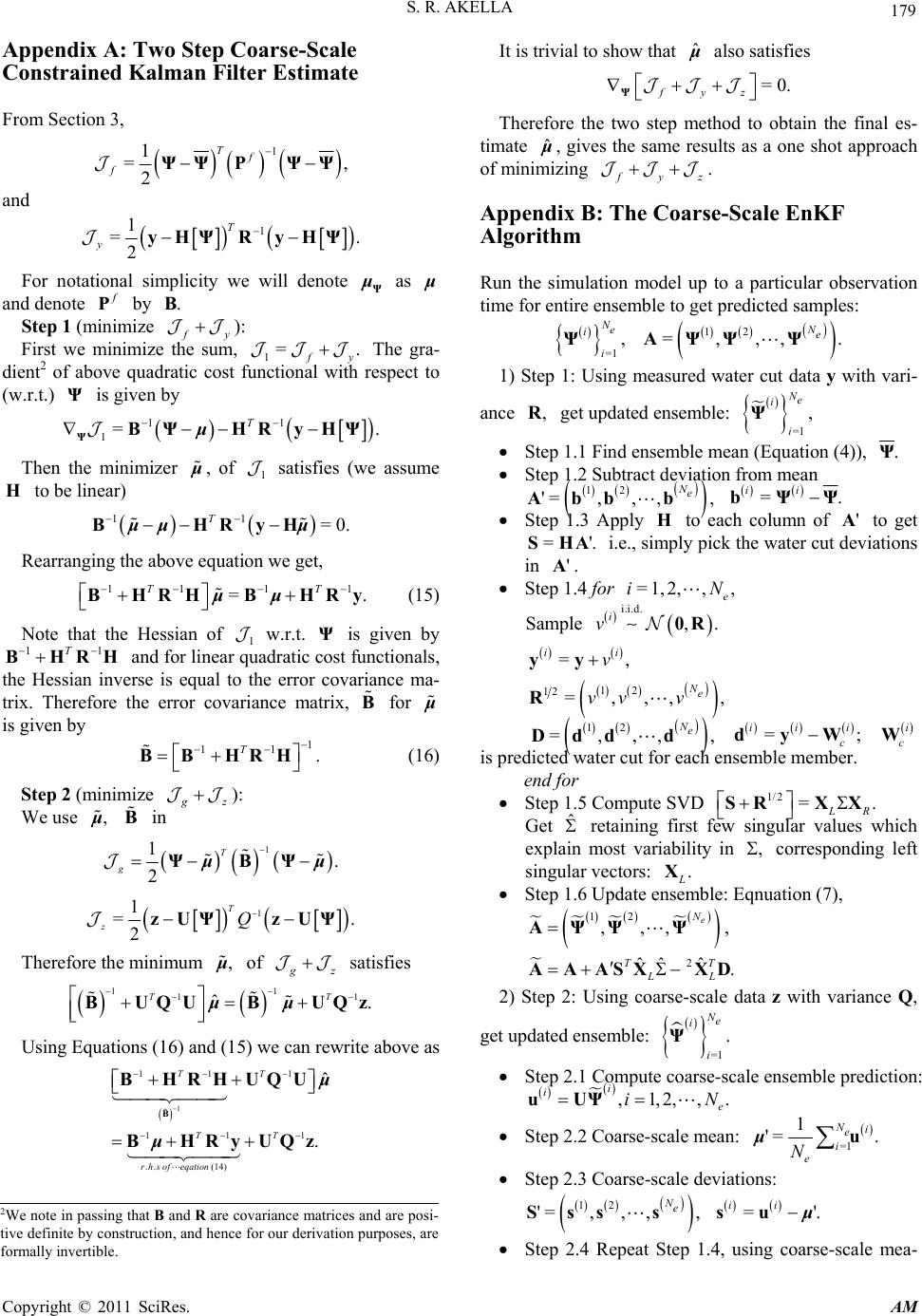 Reservoir Multiscale Data Assimilation Using the Ensemble Kalman Filter