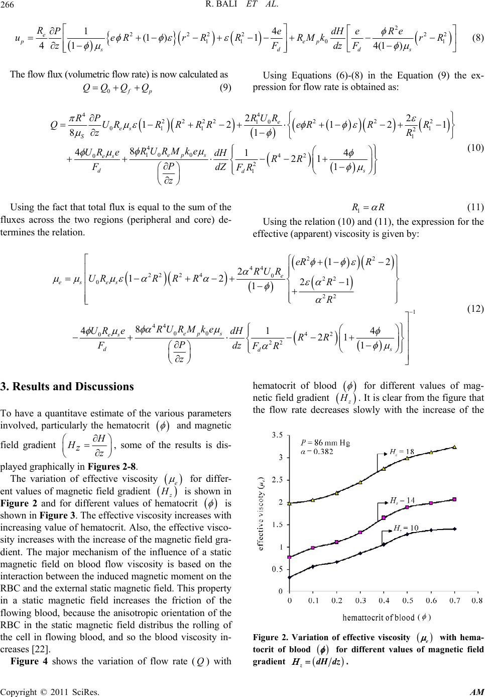 Mathematical Model of Blood Flow in Small Blood Vessel in the Presence ...